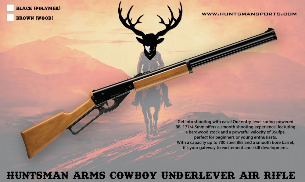 Huntsman Arms Cowboy Underlever Air Rifle - 4.5mm/.177 BB - Black ...