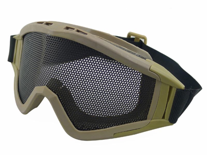 Big Foot Zero Steel Mesh Goggles (Big) (Round Orifice) (Tan) - Huntsman ...