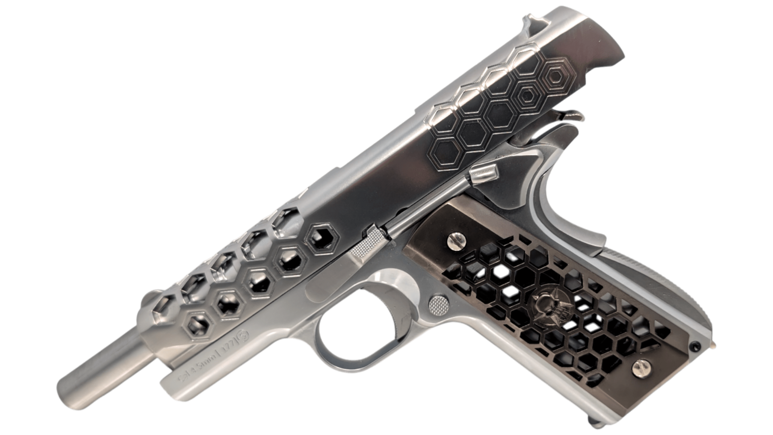 WE 1911 Honeycomb Co2 Blowback Air Pistol 4.5mm/.177 Silver